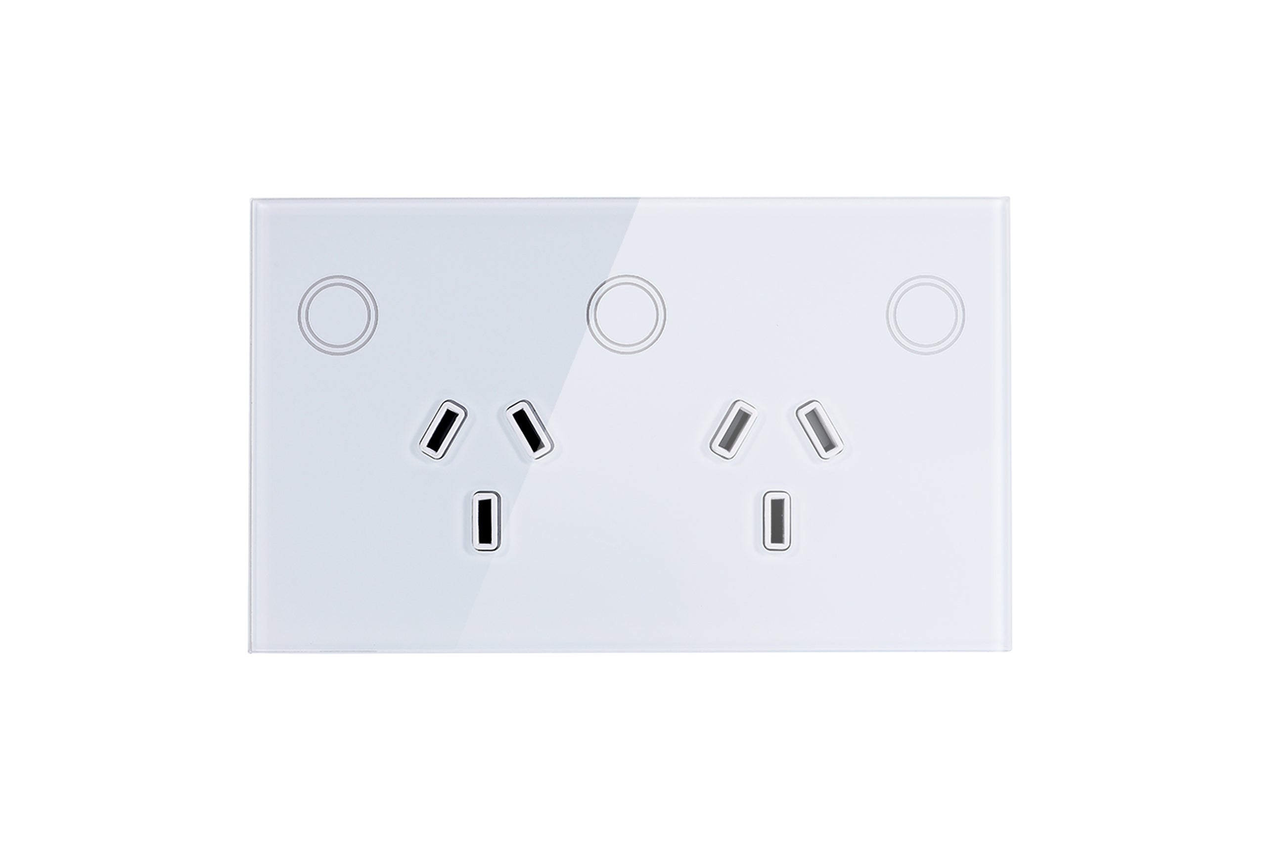 Touch Power Wall Socket GPO with 1 Gang Light Switch - Frost White